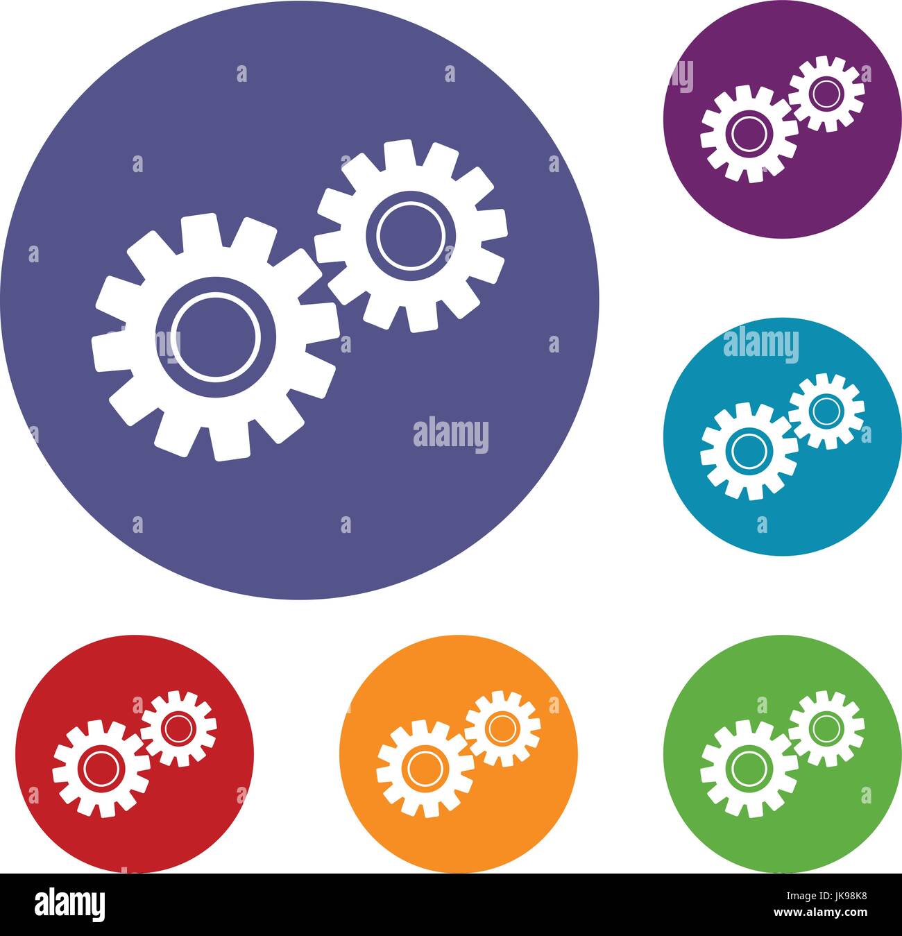 Two gears icons set Stock Vector Image & Art - Alamy