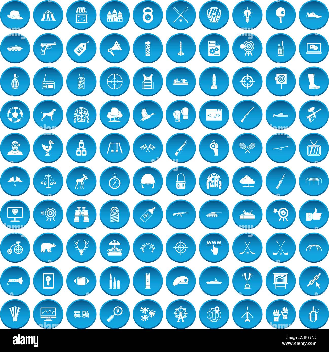 100 target icons set blue Stock Vector Image & Art - Alamy