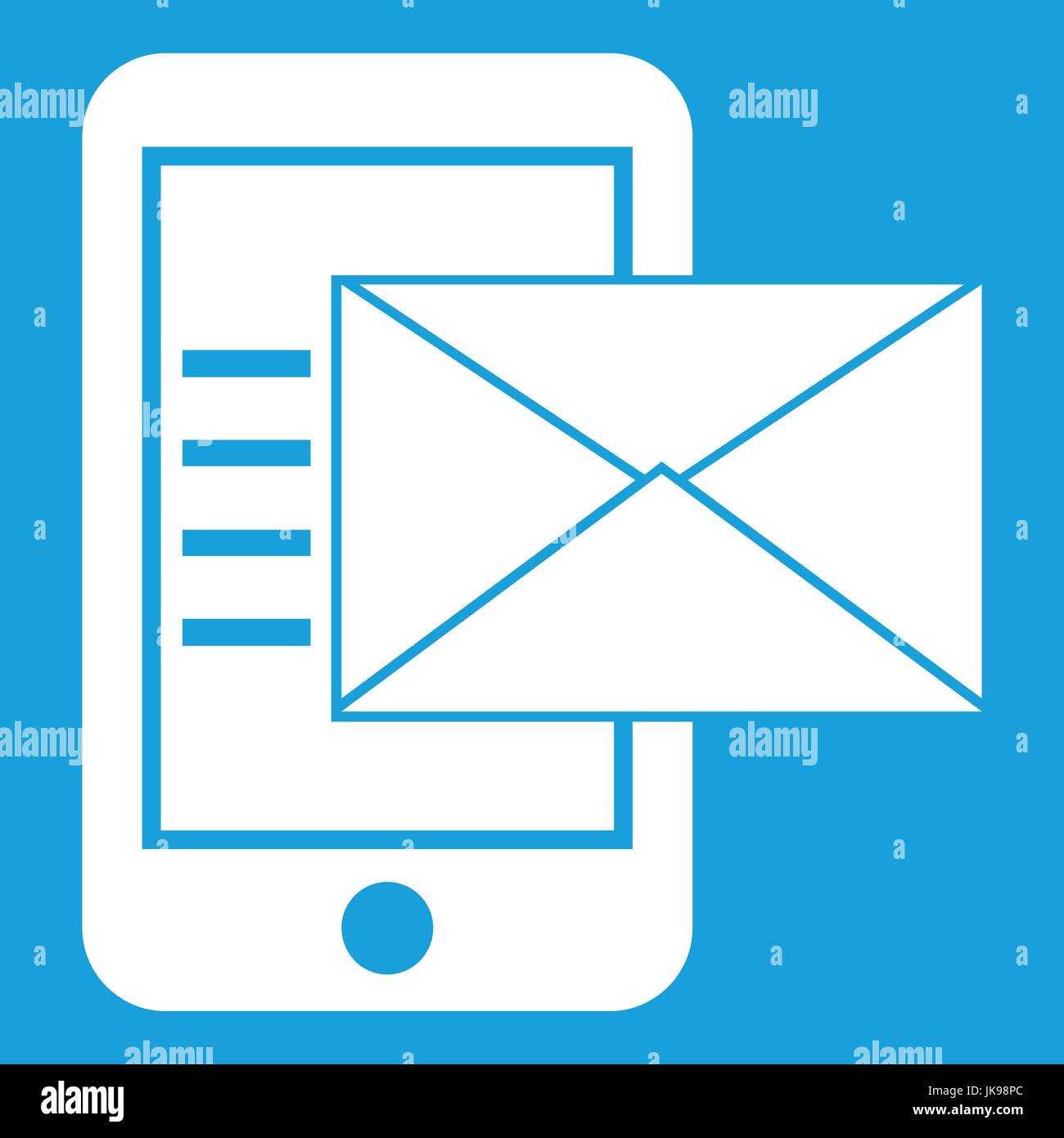 Smartphone with envelope icon white Stock Vector Image & Art - Alamy