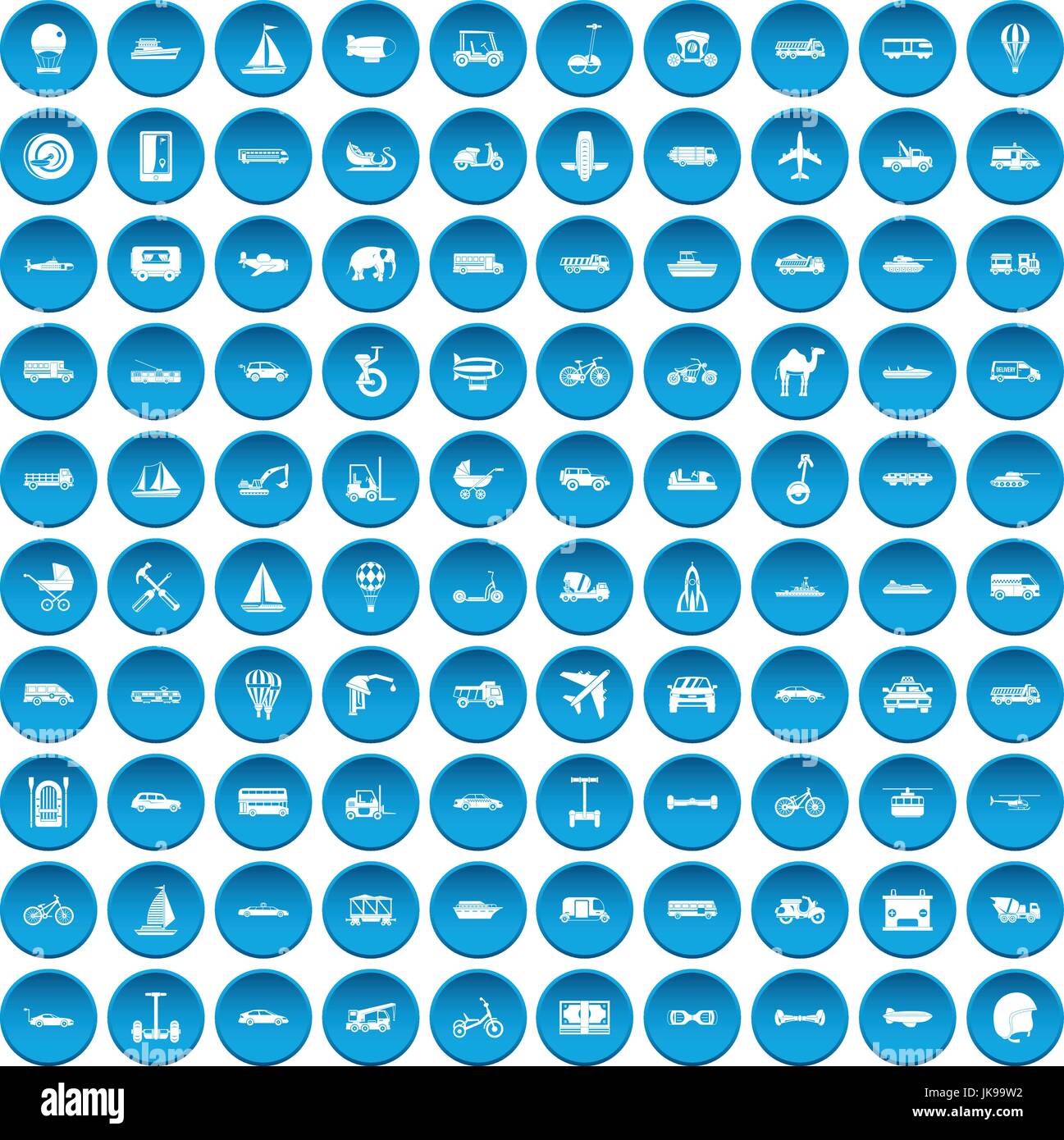 100 transport icons set blue Stock Vector Image & Art - Alamy