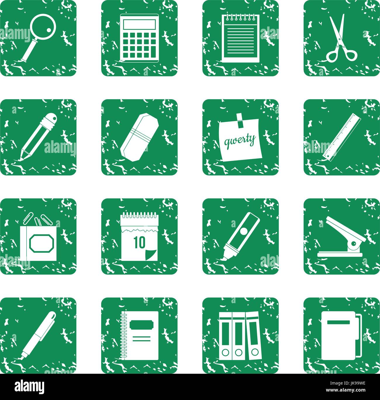 Stationery symbols icons set grunge Stock Vector Image & Art - Alamy