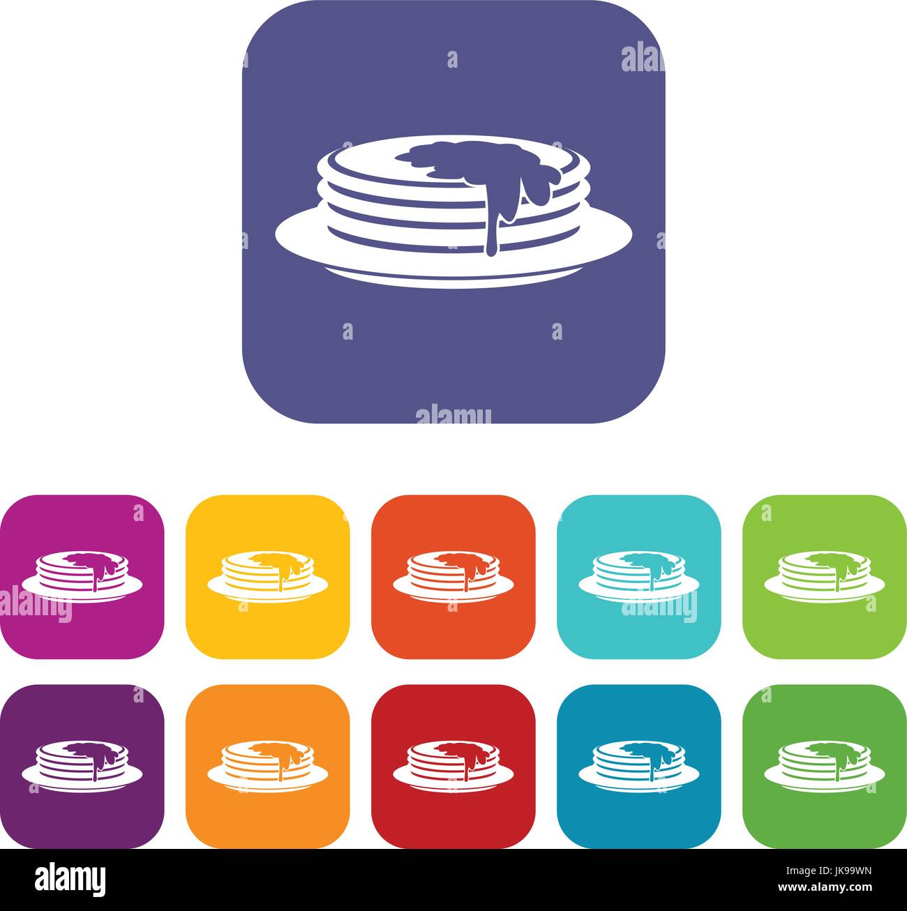 Pancakes icons set Stock Vector Image & Art - Alamy