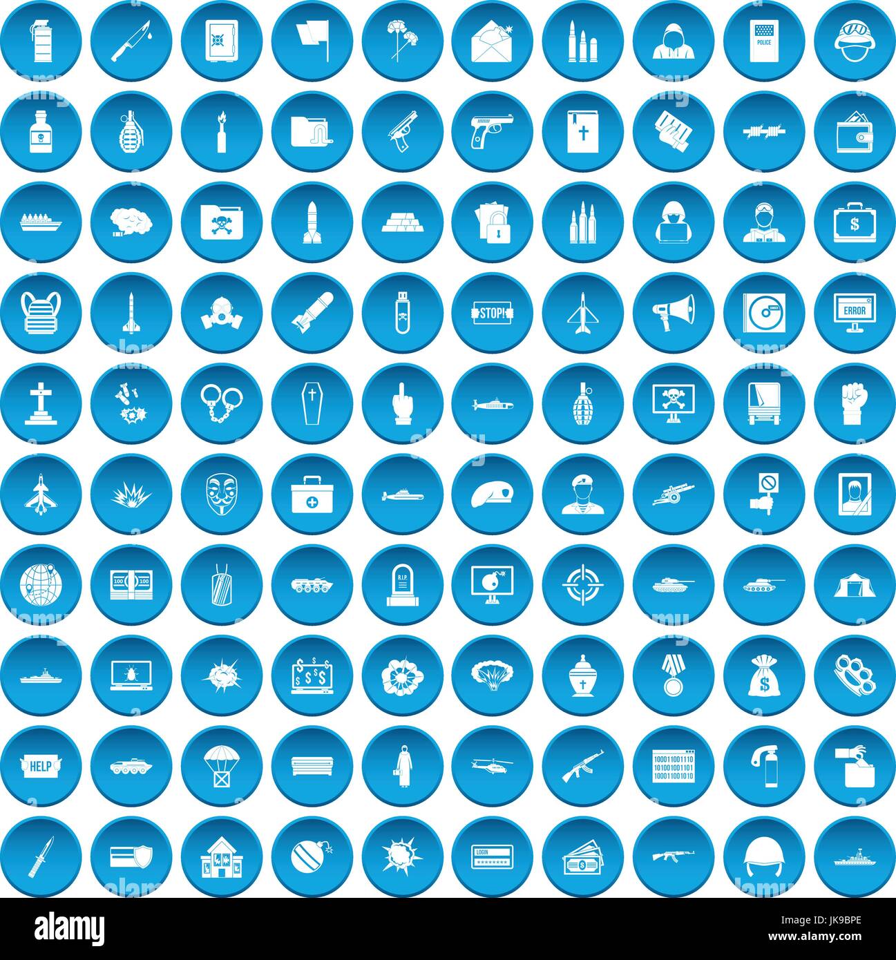 100 war icons set blue Stock Vector Image & Art - Alamy