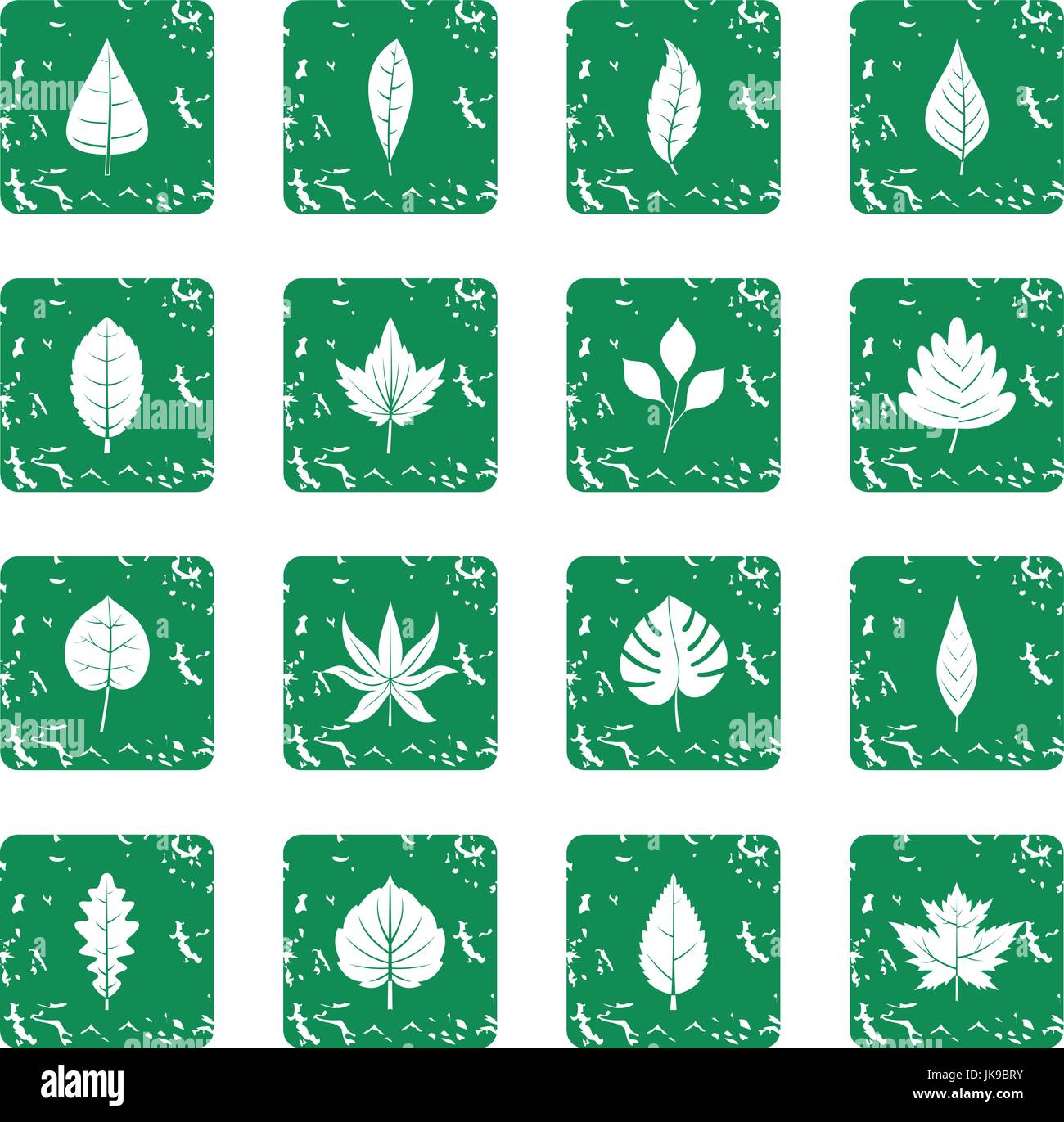 Plant leafs icons set grunge Stock Vector Image & Art - Alamy