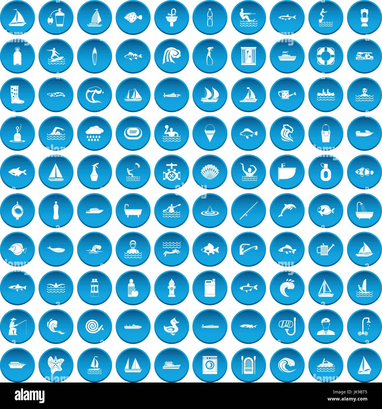 100 water icons set blue Stock Vector Image & Art - Alamy