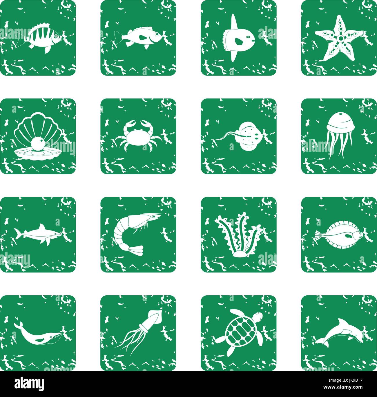 Sea animals icons set grunge Stock Vector Image & Art - Alamy
