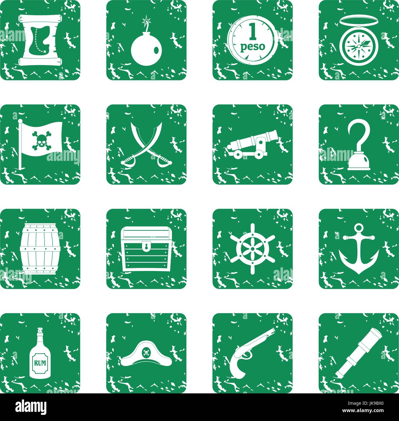 Pirate icons set grunge Stock Vector Image & Art - Alamy