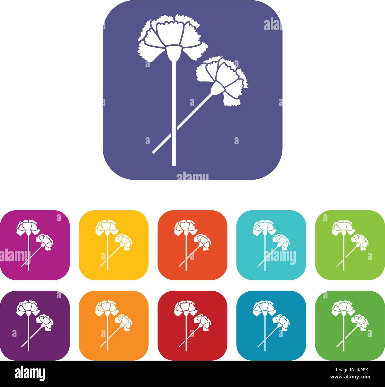 Carnation icons set Stock Vector Image & Art - Alamy