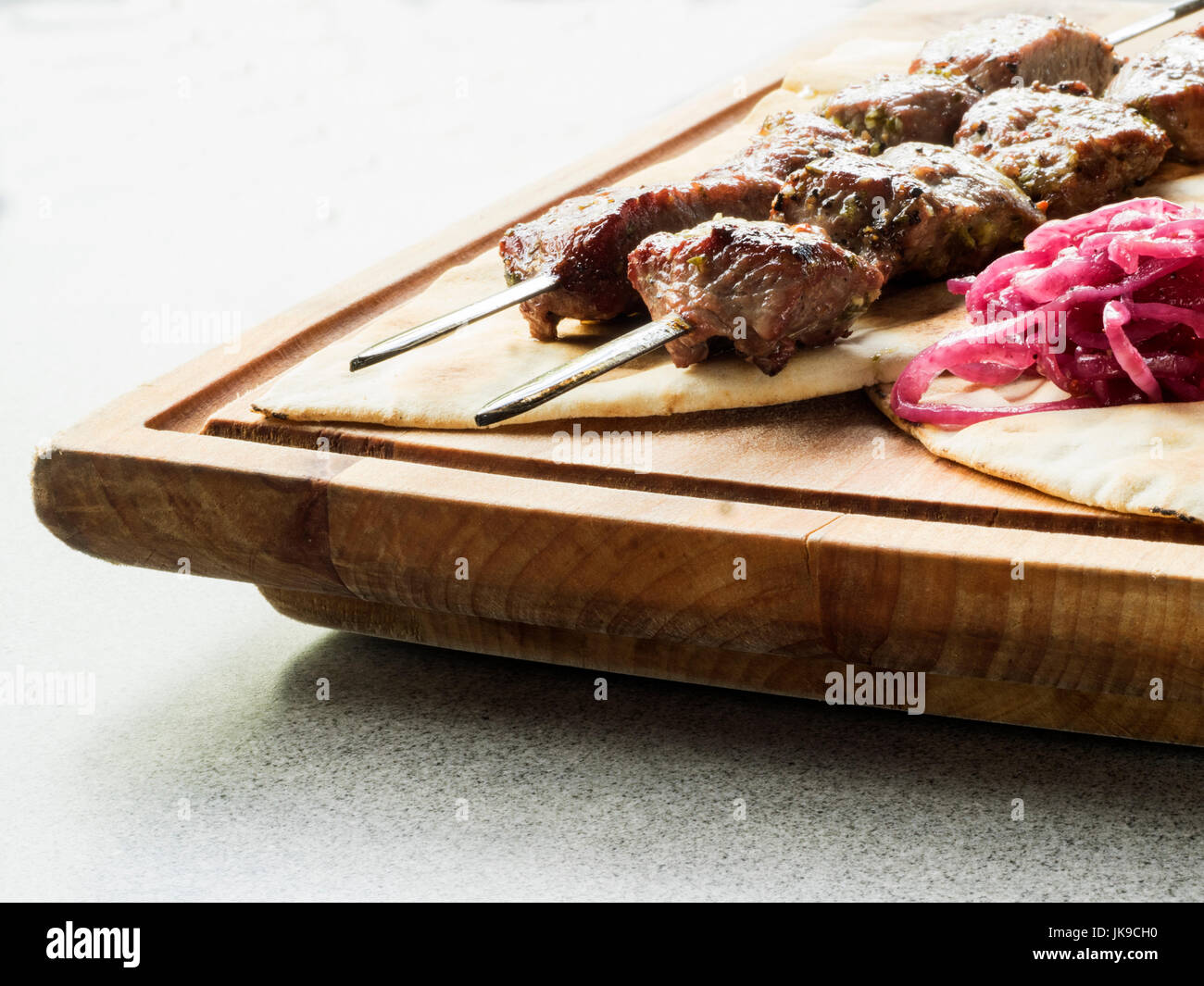 shish kabab lamb meat on skewers, traditional receipt Stock Photo - Alamy