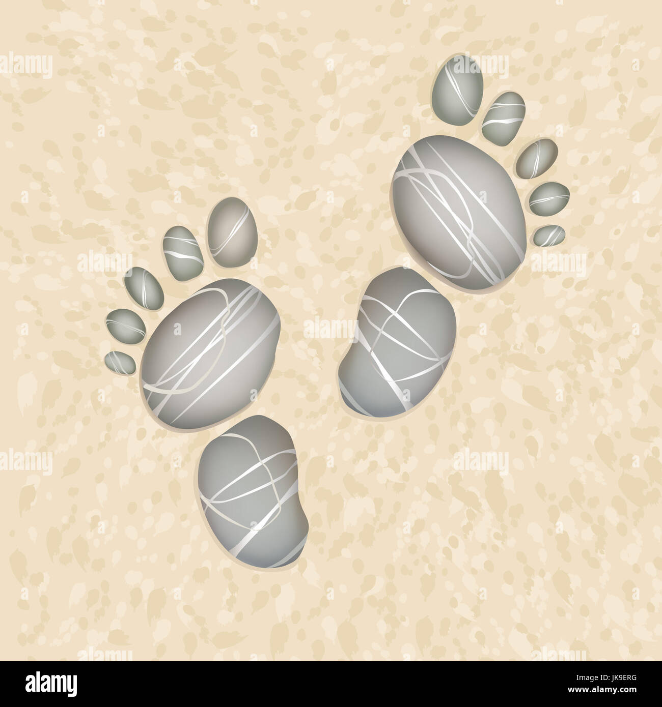 Foot step pebble stone. Summer holiday beach background Stock Photo - Alamy