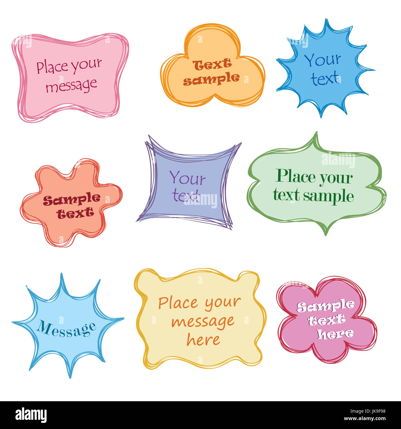 Speech bubble set. Chat icon. Paper sheet for note frame elements Stock ...