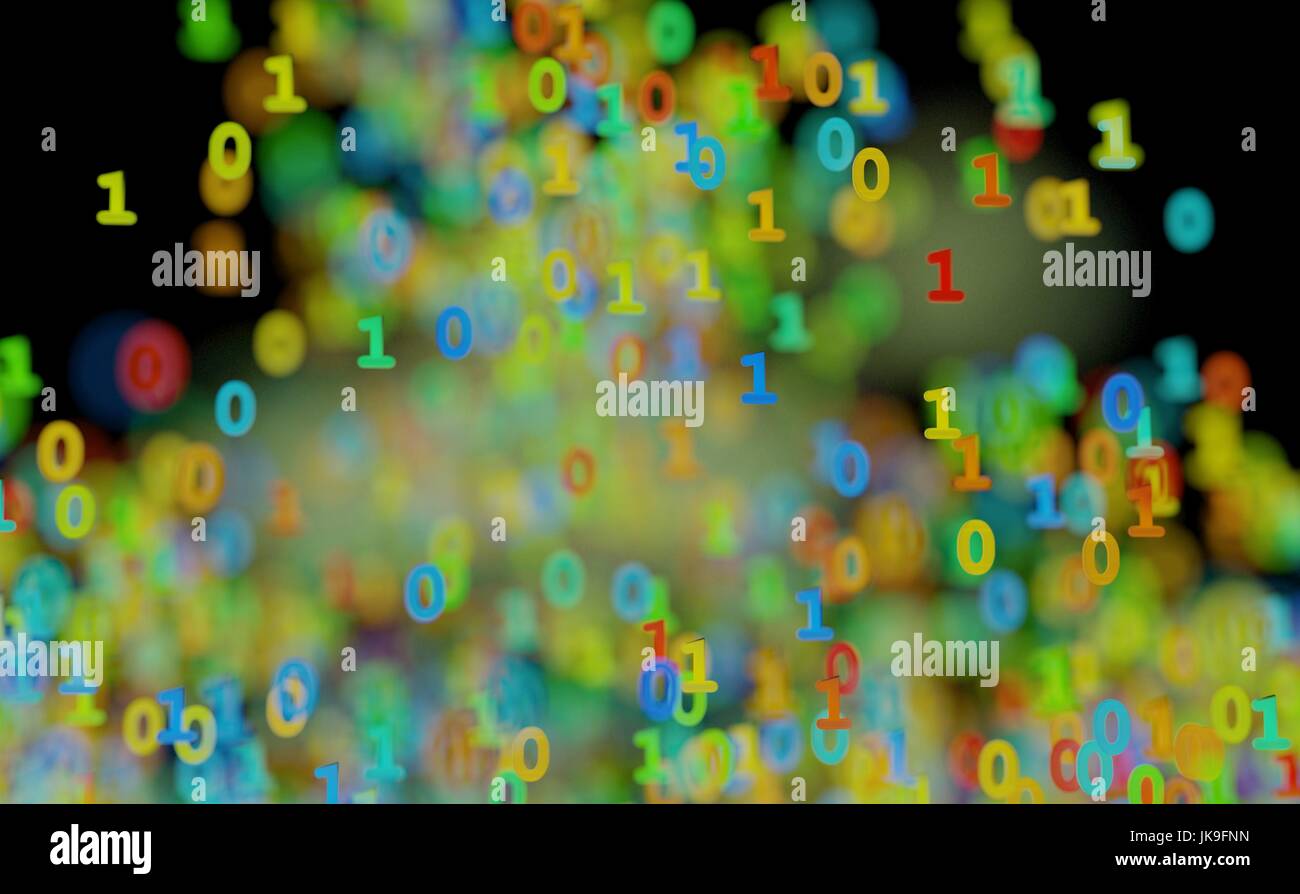 binary cloud data color numbers 3d render Stock Photo - Alamy