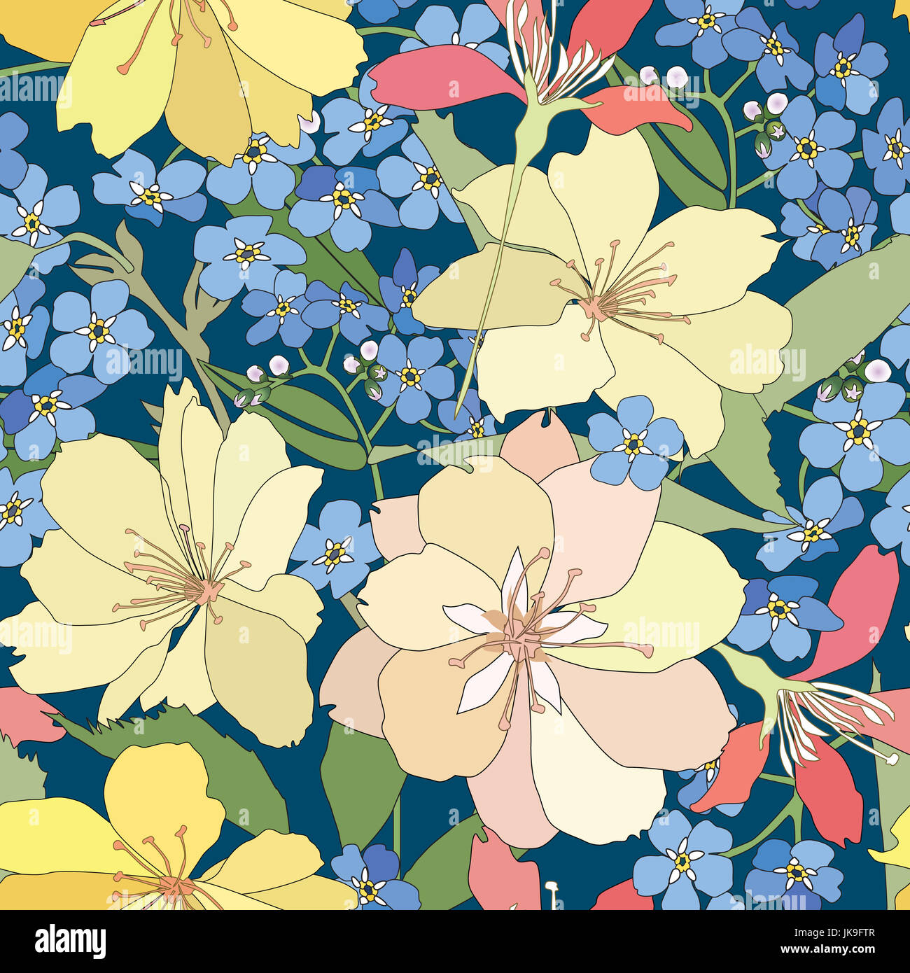 Floral seamless pattern. Flower background. Flourish garden texture ...