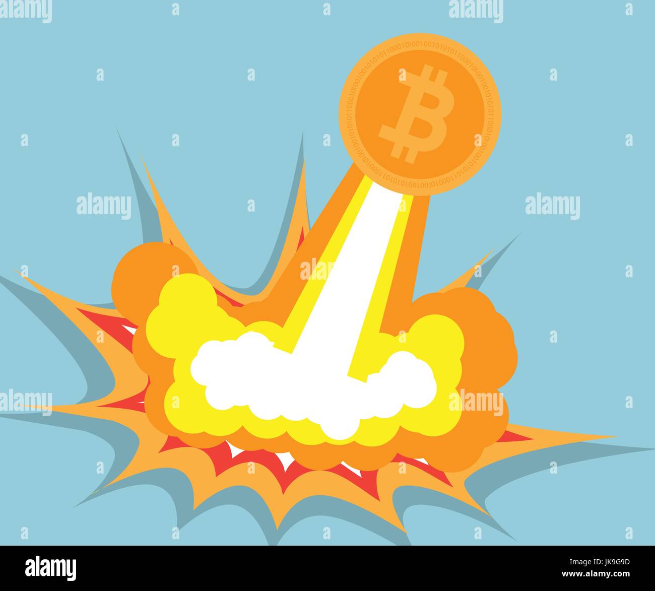 bitcoin flying cryptocurrency concept vector illustration Stock Vector ...