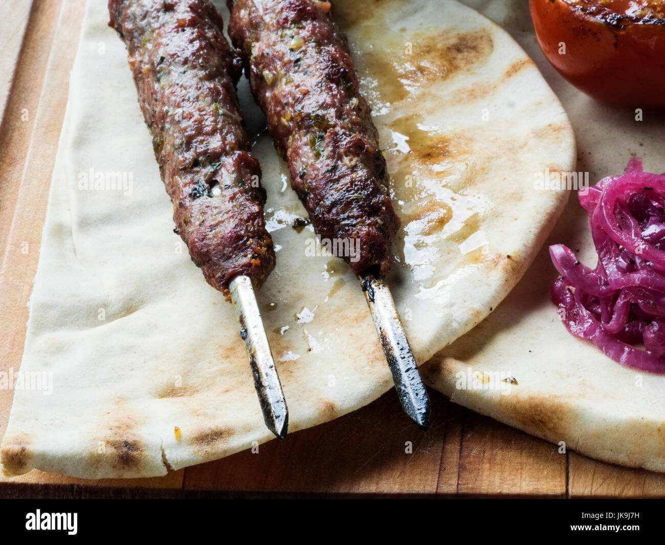 shish kabab lamb meat on skewers, traditional receipt Stock Photo - Alamy