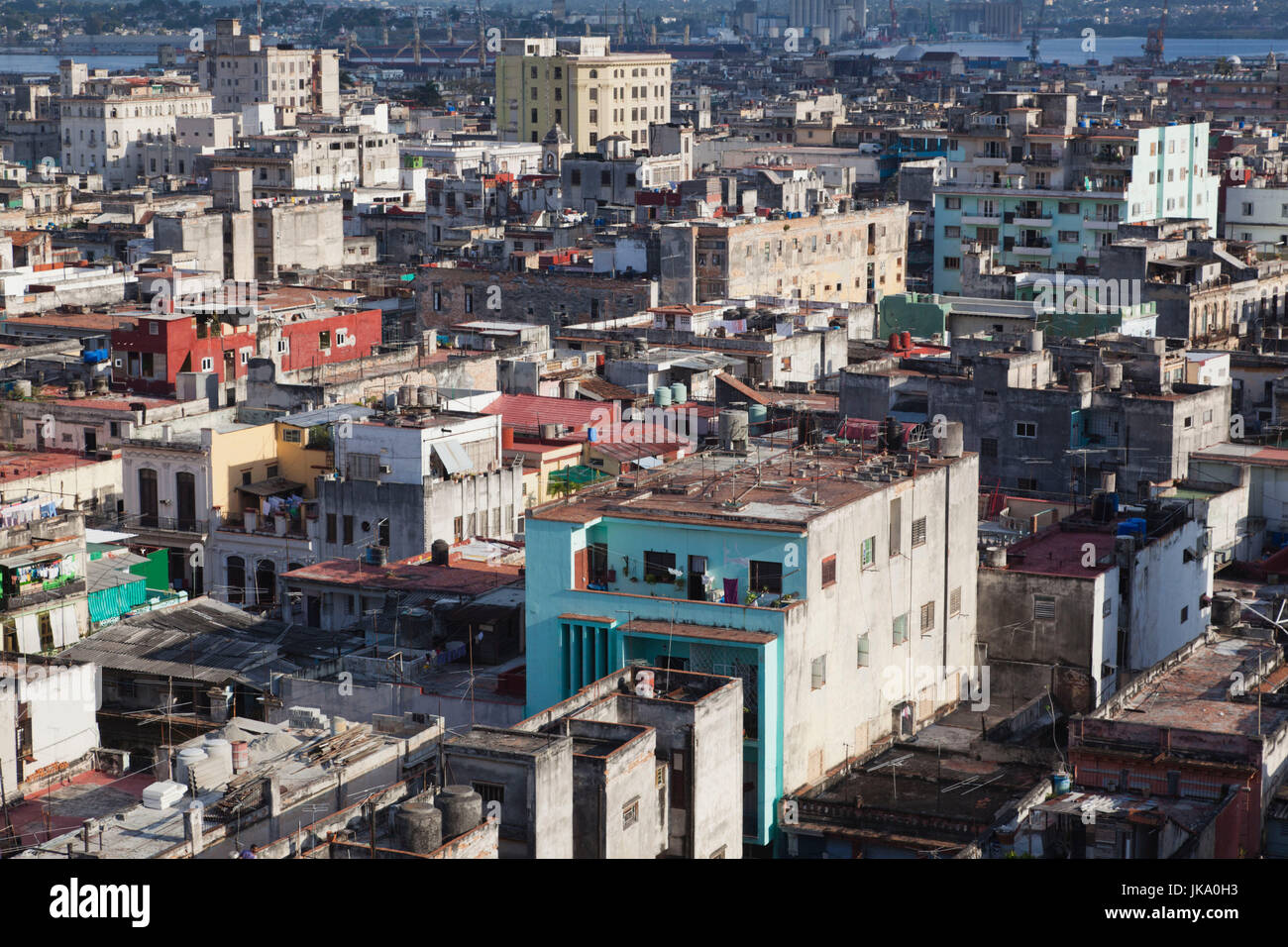 Cuba, Havana, Havana Vieja, elevated view of Old Havana buildings Stock ...