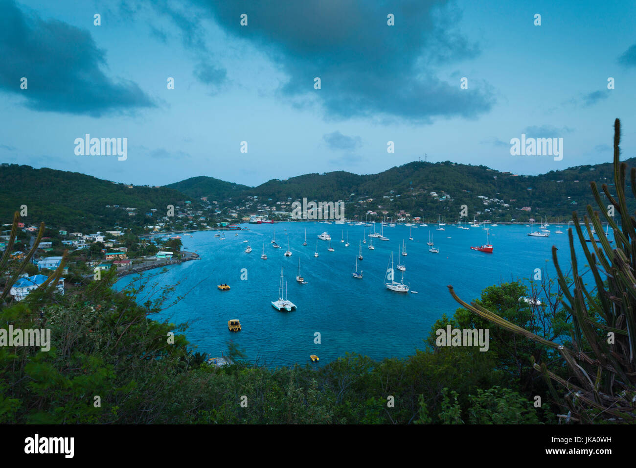St. Vincent and the Grenadines, Bequia, Port Elizabeth, elevated town ...