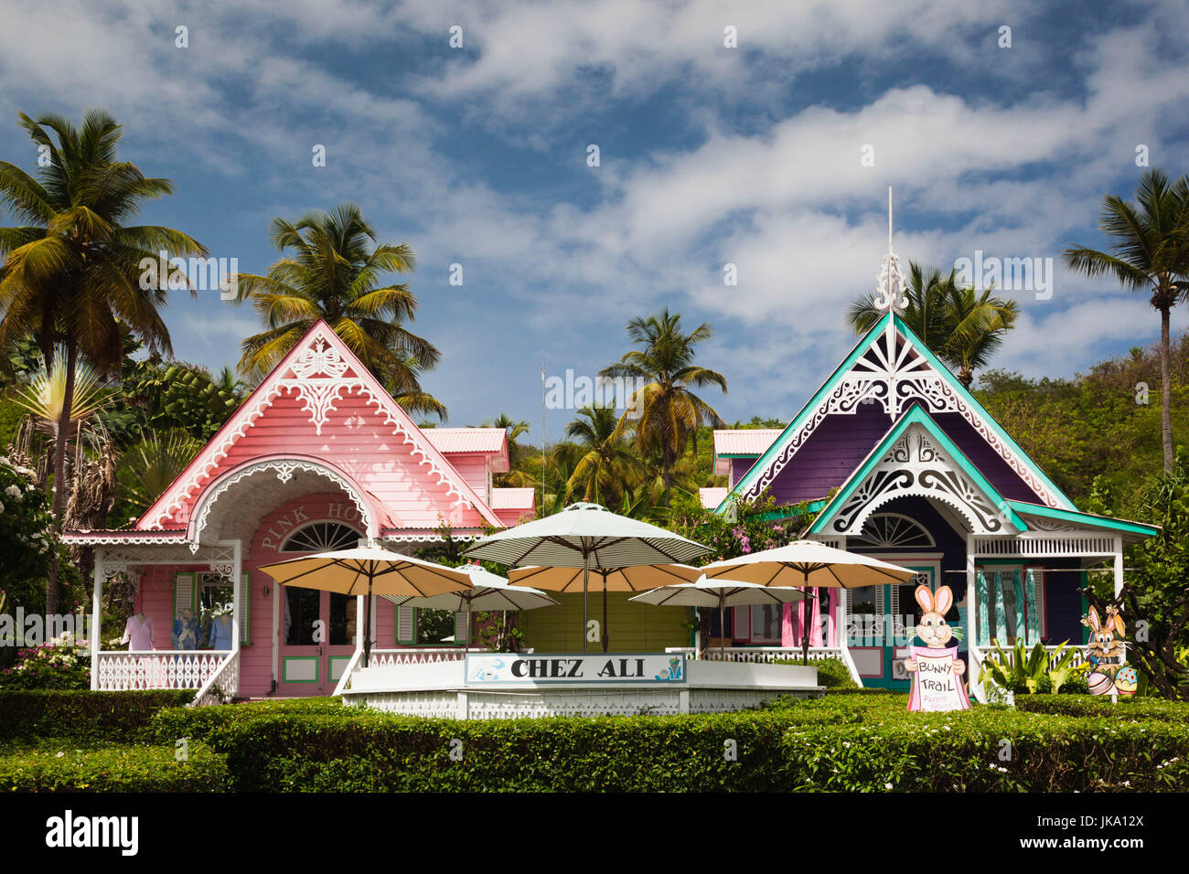 St. Vincent and the Grenadines, Mustique, Britannia Bay, village shop ...