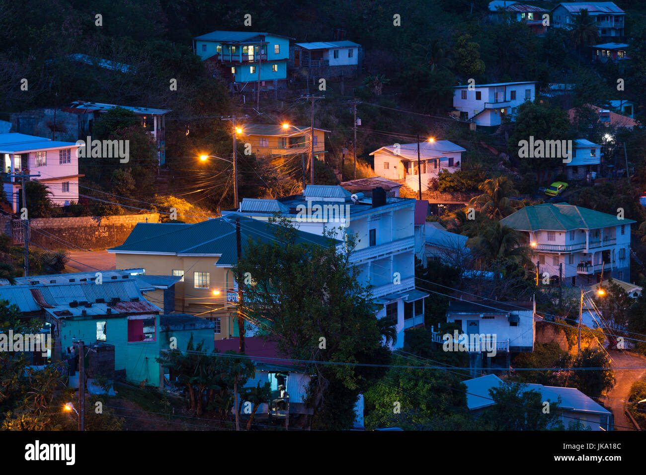 St. Vincent and the Grenadines, St. Vincent, Kingstown, elevated city ...