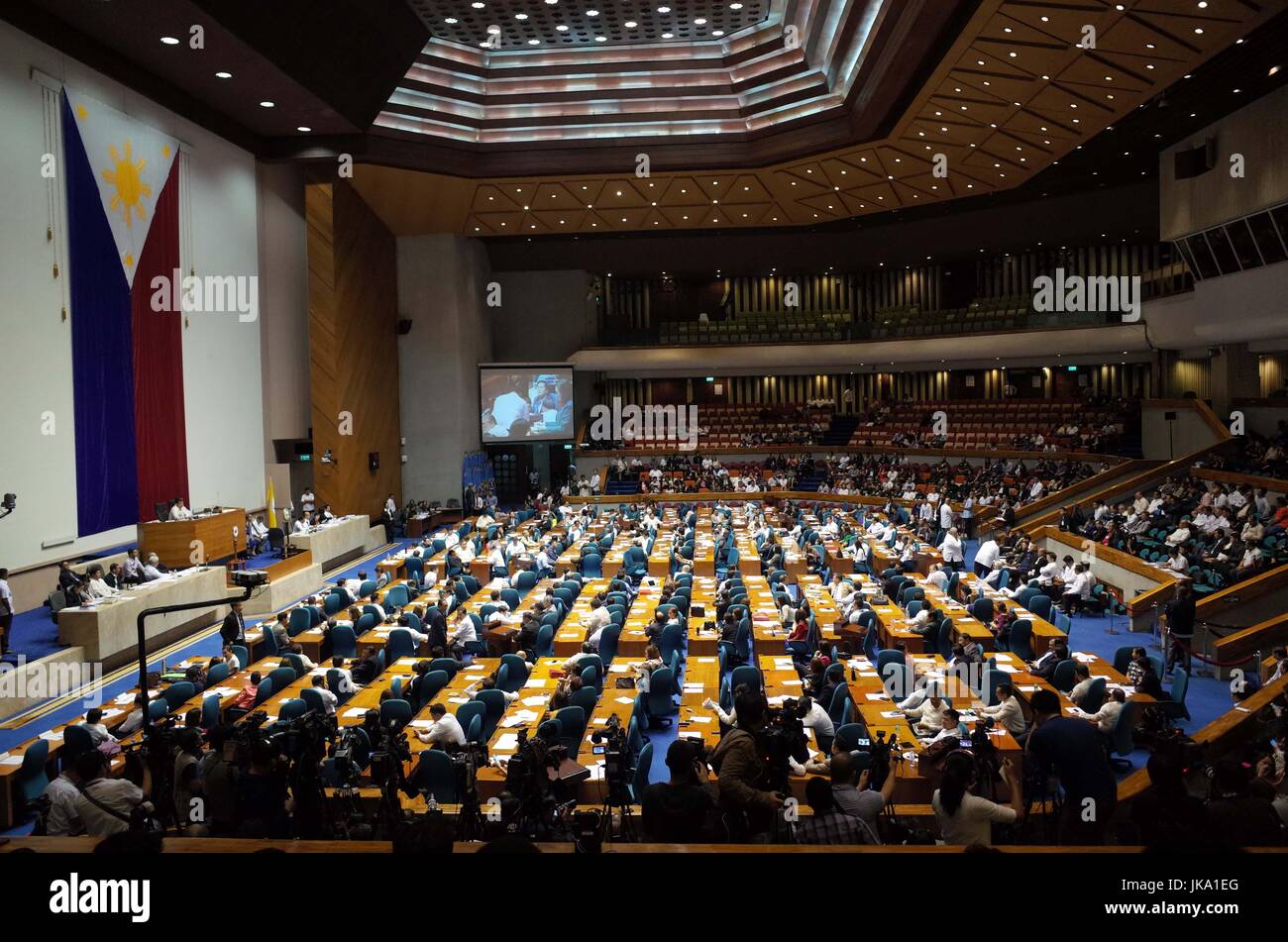Philippines. 22nd July, 2017. A general view of the plenary hall of ...