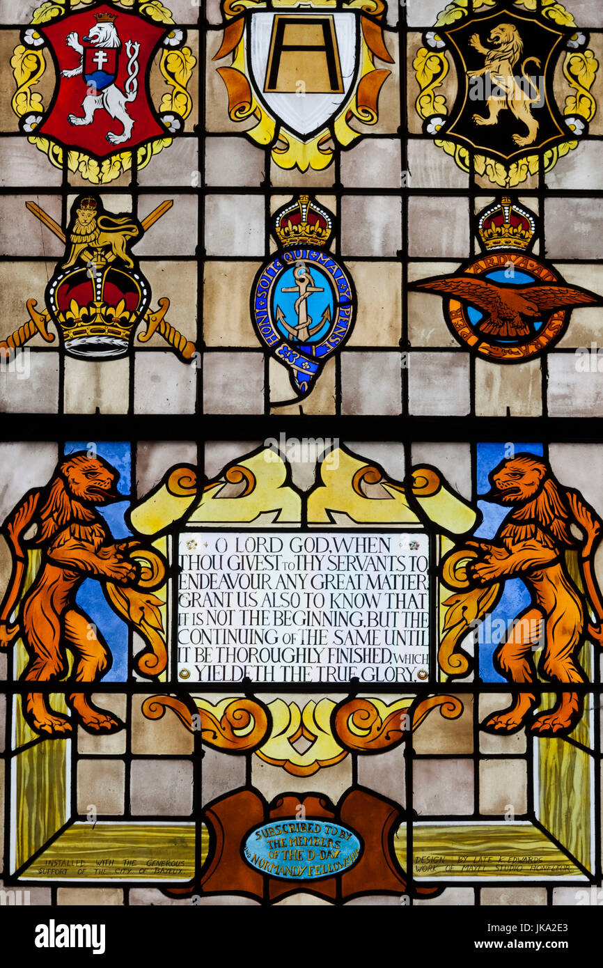 Stained glass window detail from world war 2 era hi-res stock ...