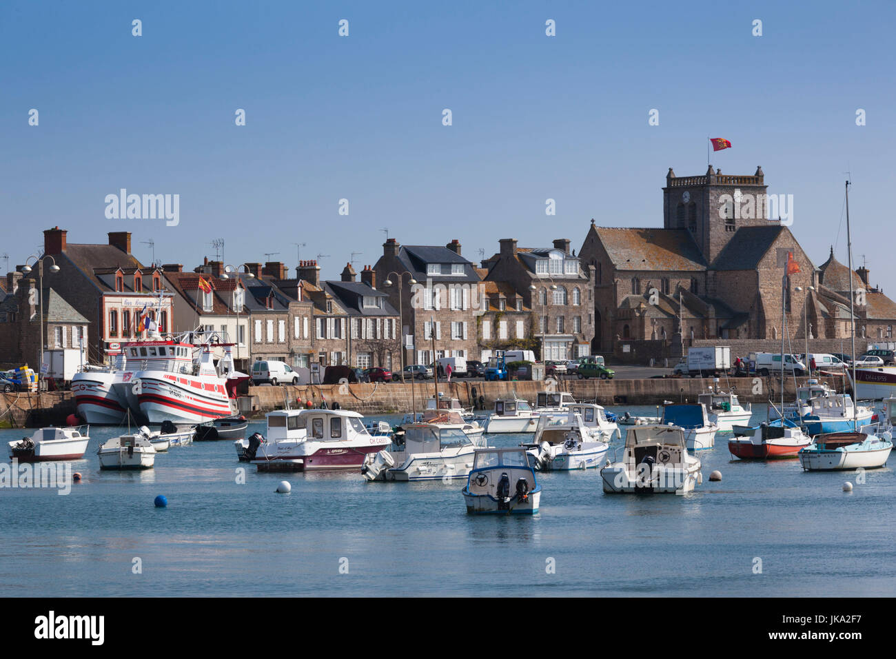 France, Normandy Region, Manche Department, Barfleur, town harbor Stock ...