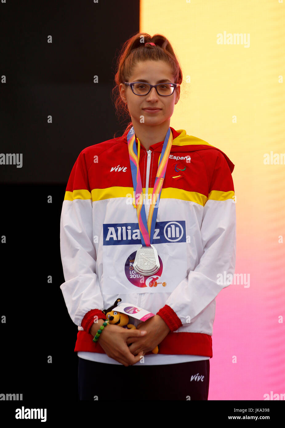 Silver medalist Spain's Sara Martinez after the Long Jump T12 during ...