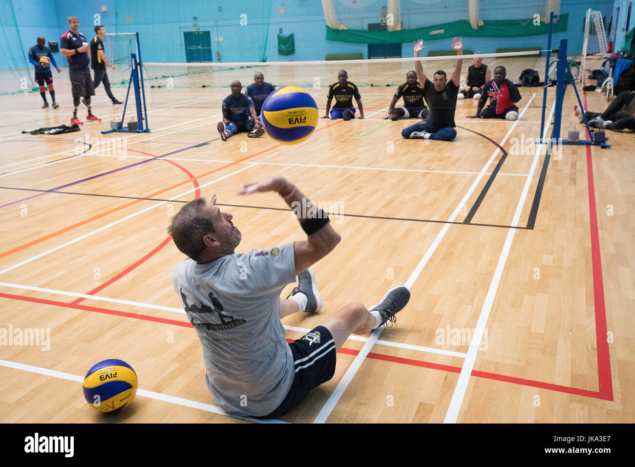 Paul Harding (right) during a training session for the athletes from ...