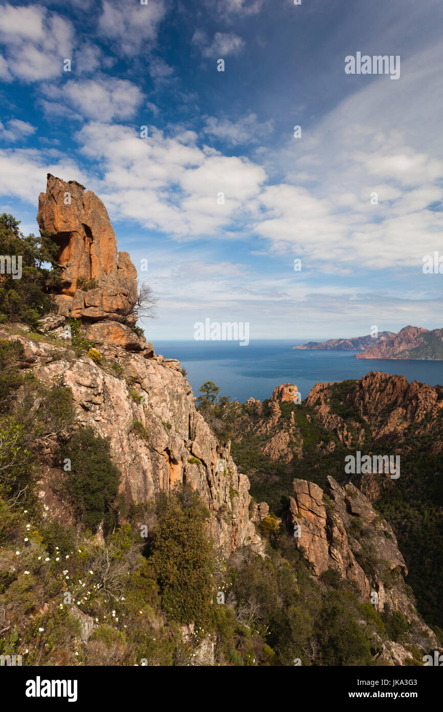 France, Corsica, Corse-du-Sud Department, Calanche Region, Porto, red ...