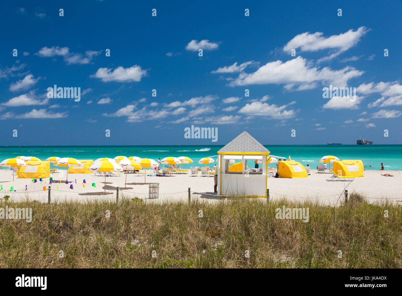 USA, Miami Beach, view of Miami Beach from the Beachwalk Stock Photo ...