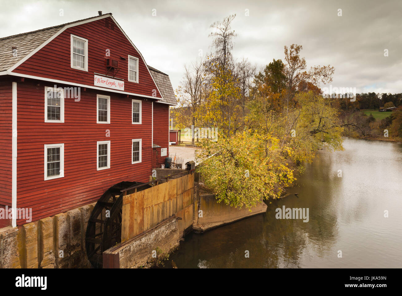 USA, Arkansas, War Eagle, The War Eagle Mill, old gristmill Stock Photo ...