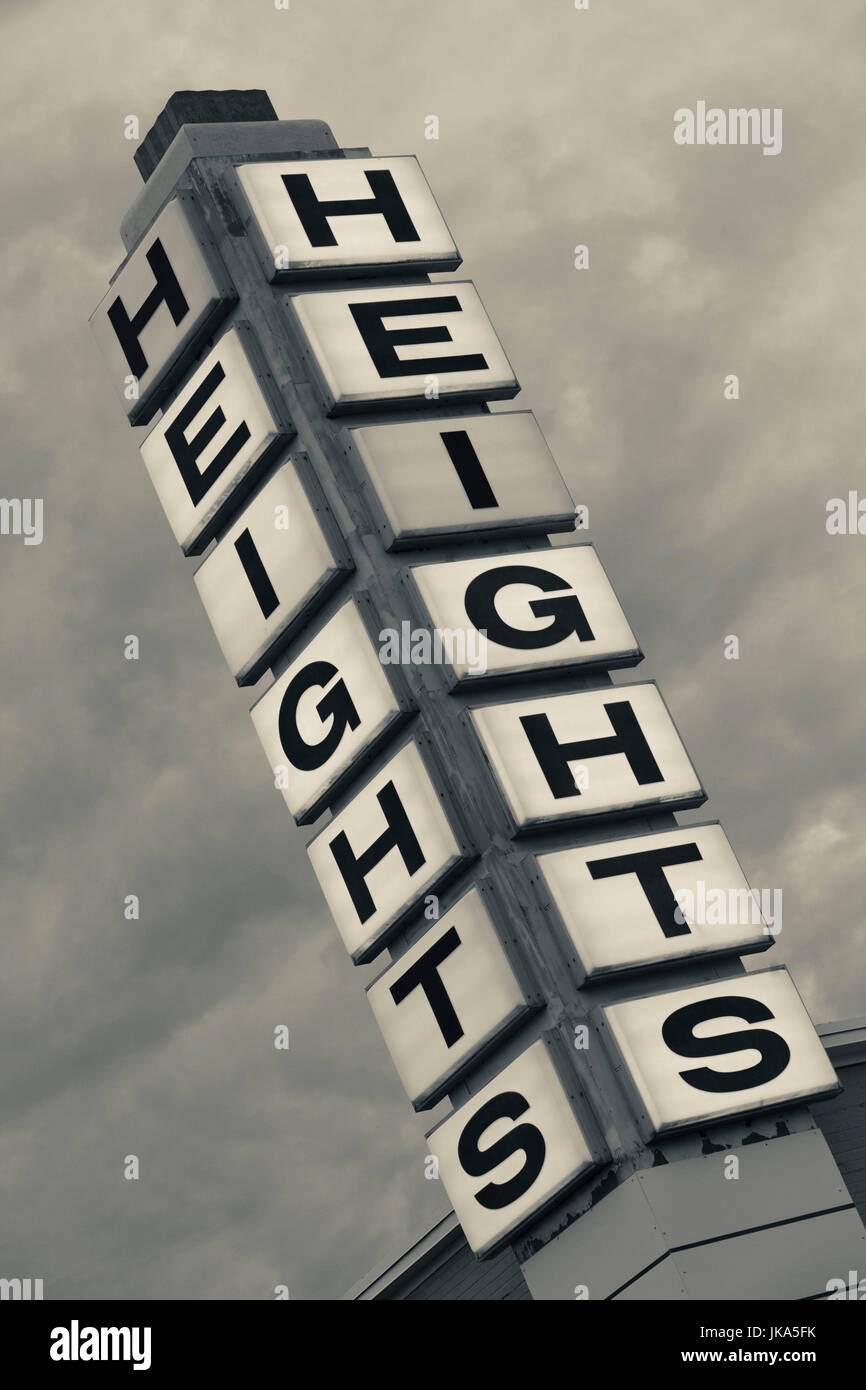 USA, Arkansas, Little Rock, The Heights, popular neighborhood sign ...
