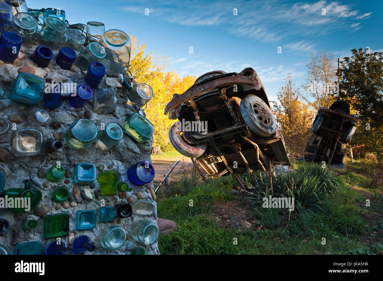 USA, Kansas, Topeka, Truckhenge, Art Park designed by Ron Lessman Stock ...