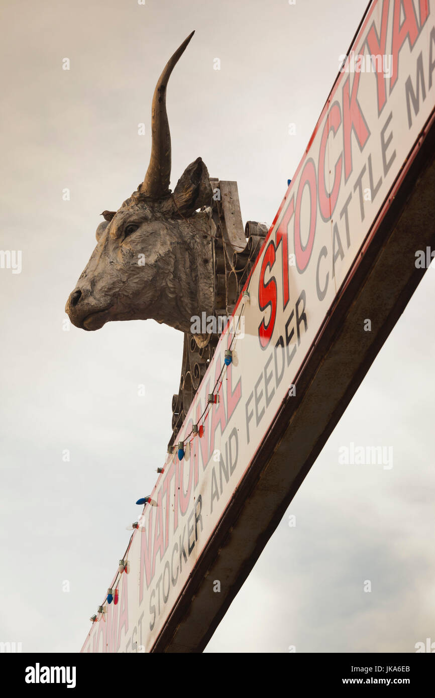 USA, Oklahoma, Oklahoma City, Oklahoma National Stockyards, entrance ...