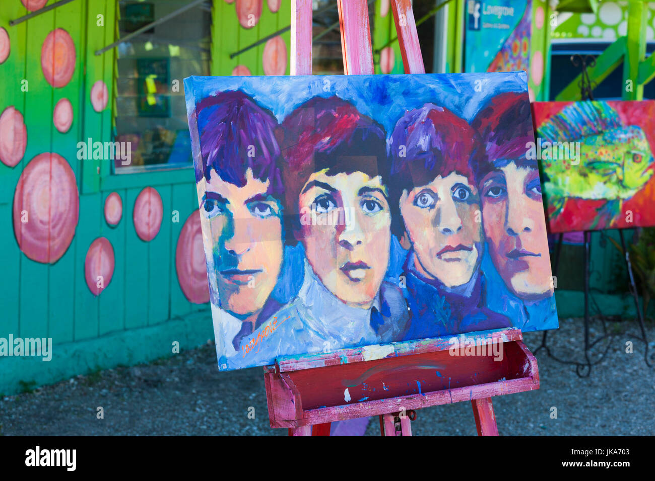 USA, Florida, Gulf Coast, Matlacha, painting of the Beatles Stock Photo ...