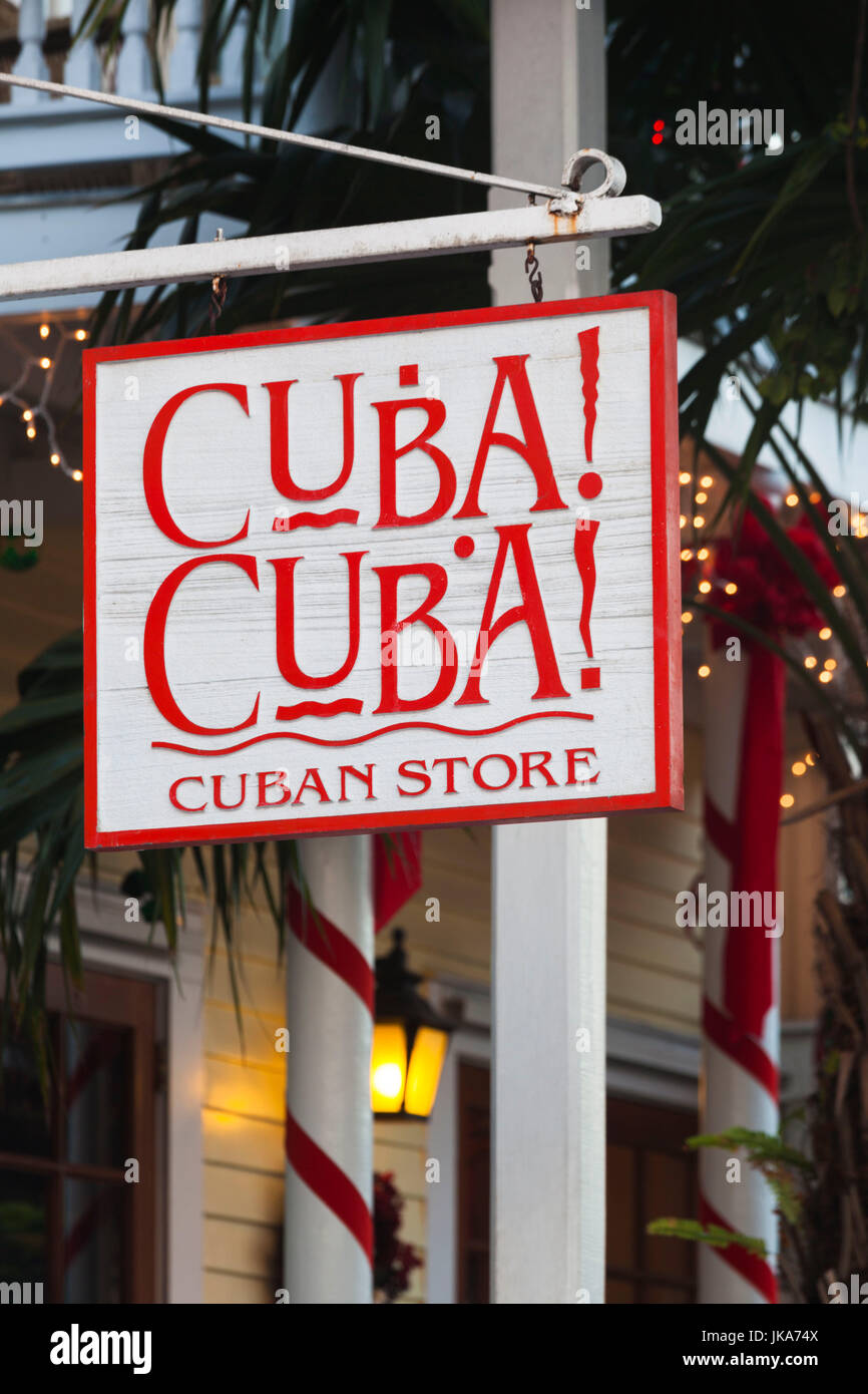 USA, Florida, Florida Keys, Key West, Duval Street, Cuba-Cuba store ...