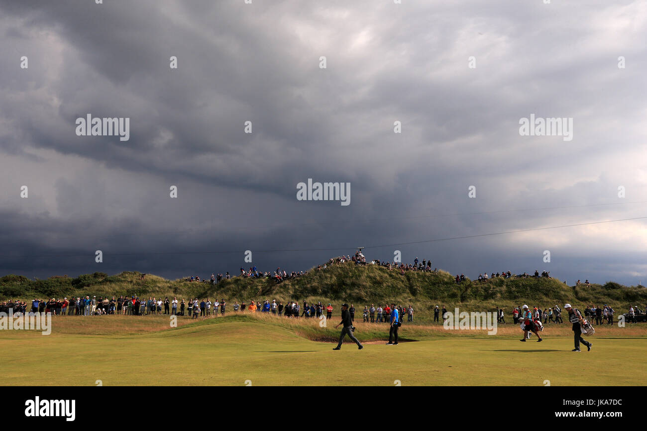 Northern Ireland's Rory McIlroy walks down a fairway during day three ...