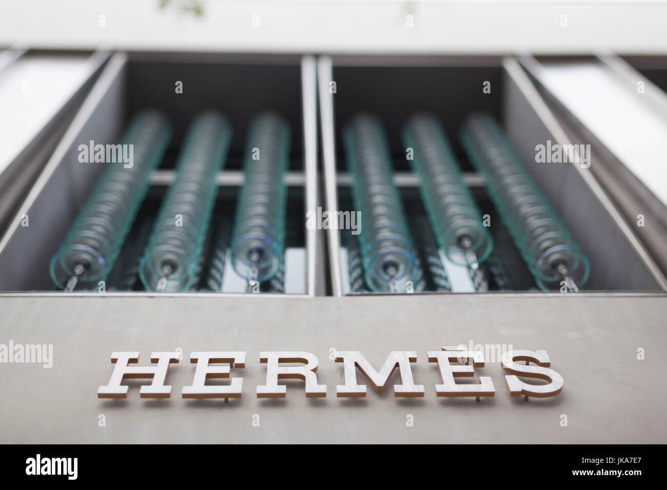 USA, Florida, Miami, Miami Design District, Hermes, store exterior ...
