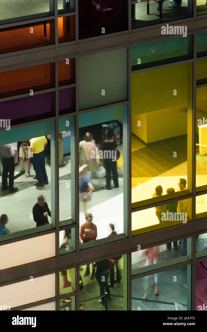 USA, Florida, Miami Beach, Lincoln Road, elevated view through windows ...