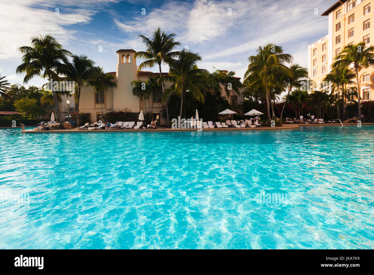 USA, Florida, Coral Gables, The Biltmore Hotel and swimming pool ...