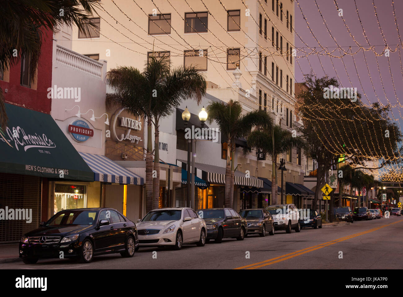 USA, Florida, West Palm Beach, Clematis Street, evening Stock Photo - Alamy