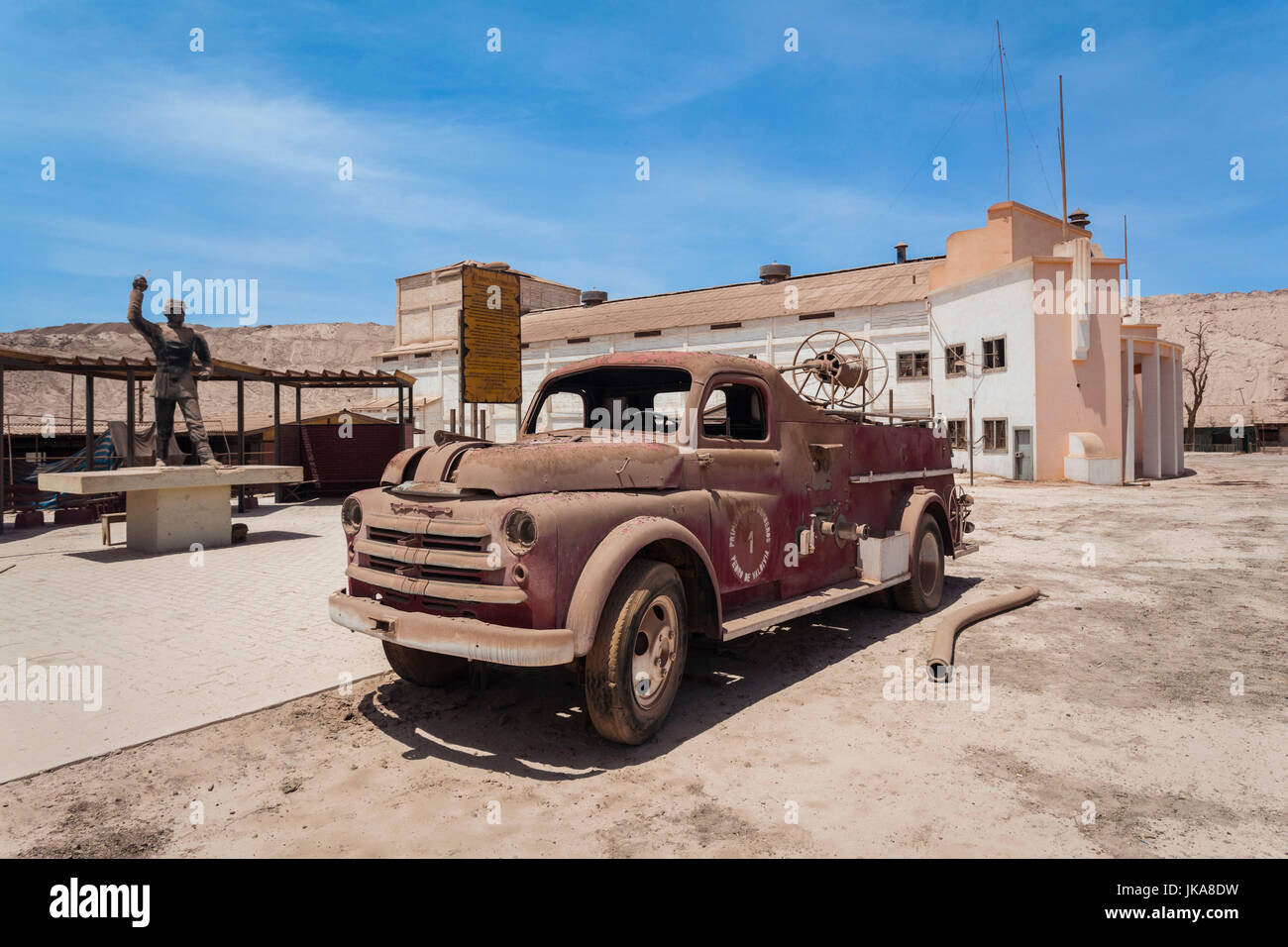 Chile, Officina Pedro de Valdivia, former saltpeter mining ghost town ...