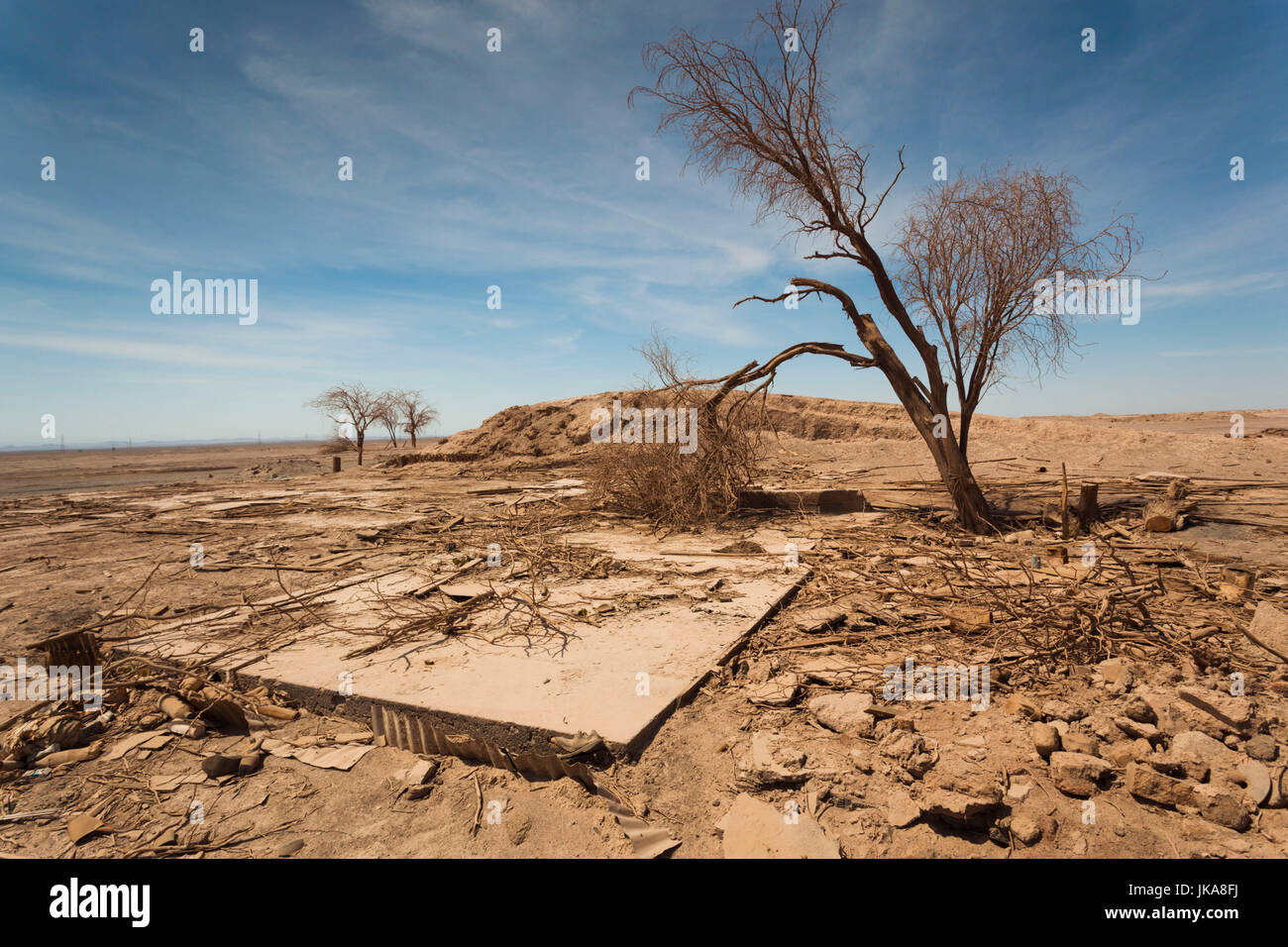 Chile, Officina Pedro de Valdivia, former saltpeter mining ghost town ...