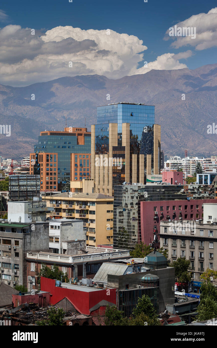 Chile, Santiago, elevated city view of the Providencia area Stock Photo ...