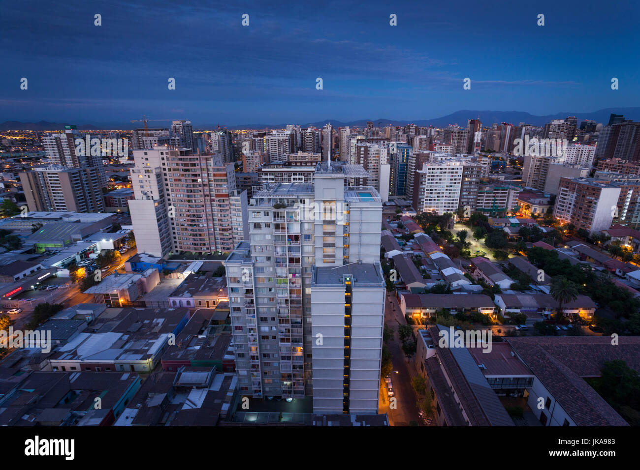 Chile, Santiago, elevated city view, dawn Stock Photo - Alamy