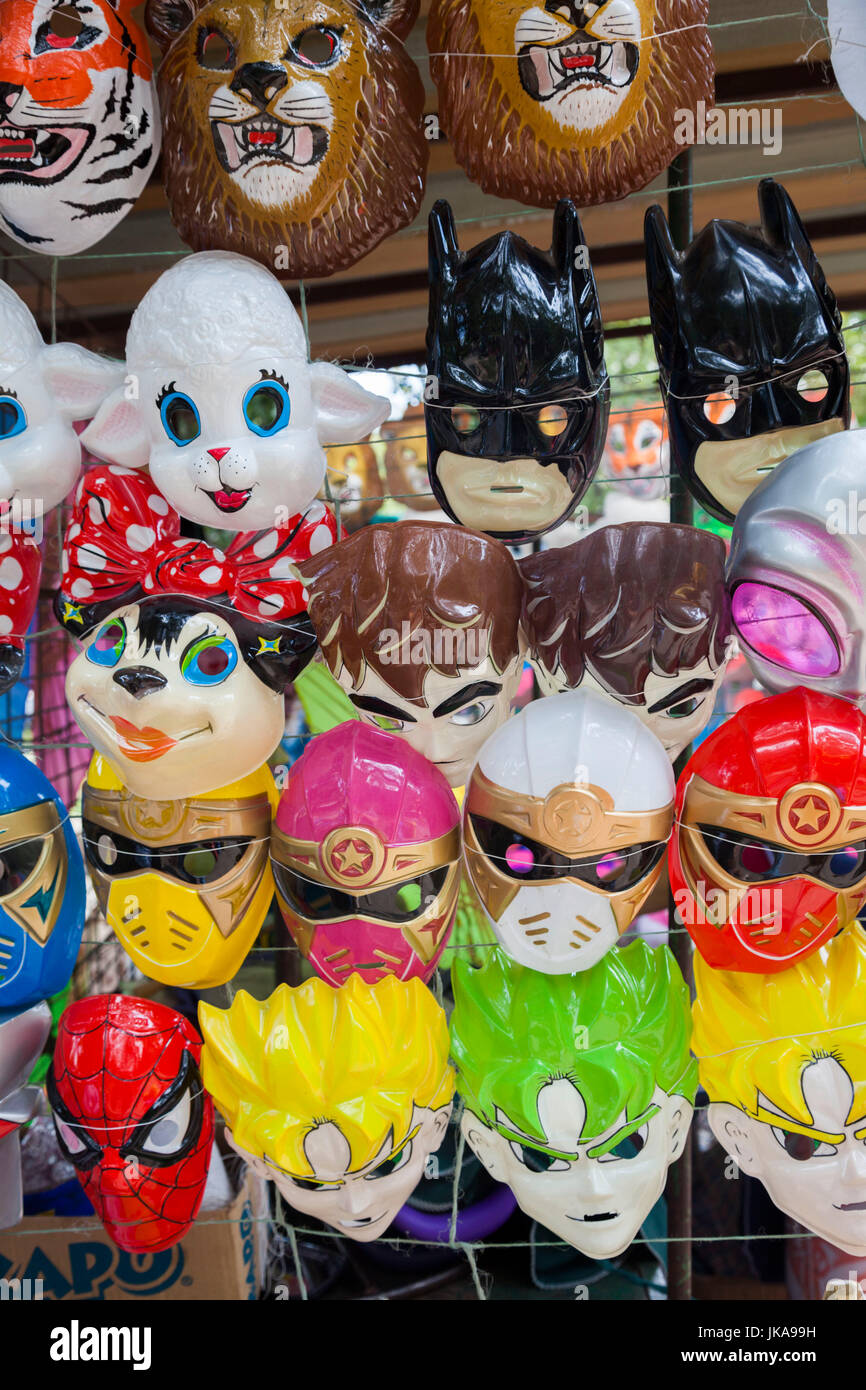 Chile, Santiago, Parque Metropolitano park, children's masks for sale ...