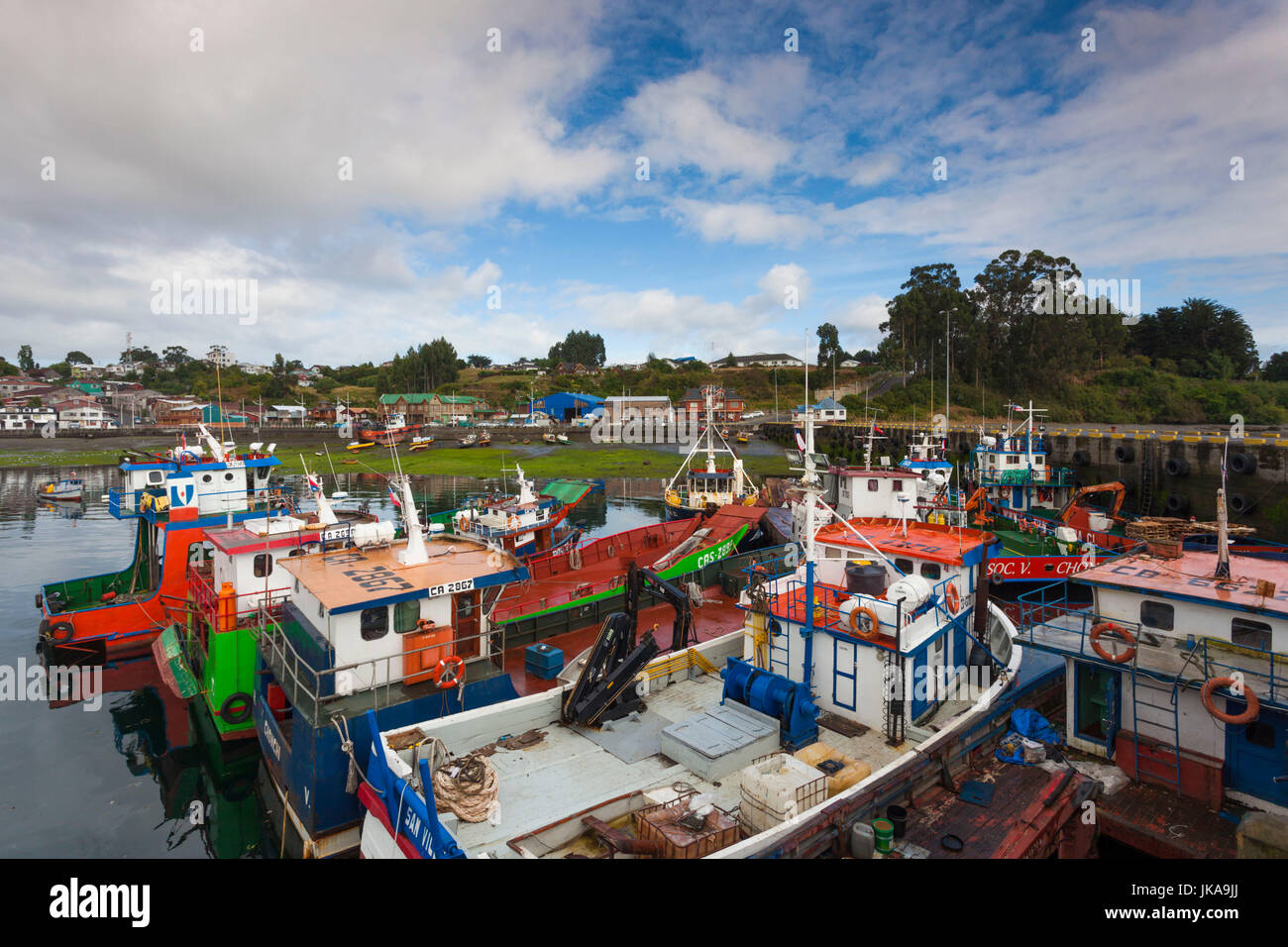 Chile, Chiloe Island, Chonchi, town port Stock Photo - Alamy
