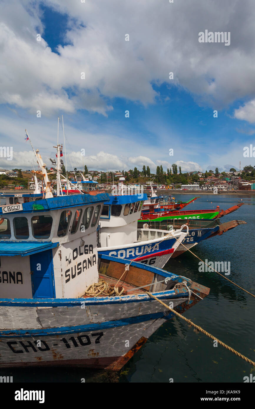 Chile, Chiloe Island, Chonchi, town port Stock Photo - Alamy