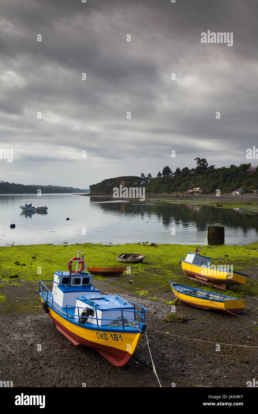 Chile, Chiloe Island, Chonchi, town port Stock Photo - Alamy