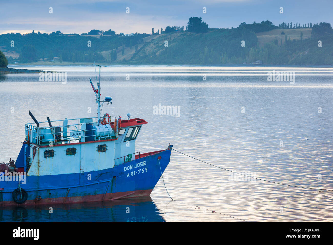 Chile, Chiloe Island, Castro, town port, dawn Stock Photo - Alamy